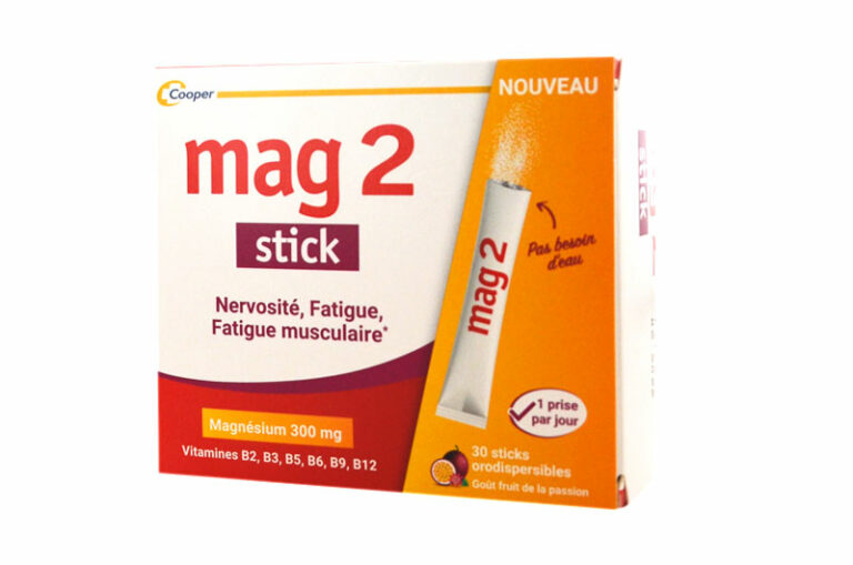 MAG 2 Nervosité, Fatigue, Fatigue musculaire 30 sticks Goût fruit de la ...