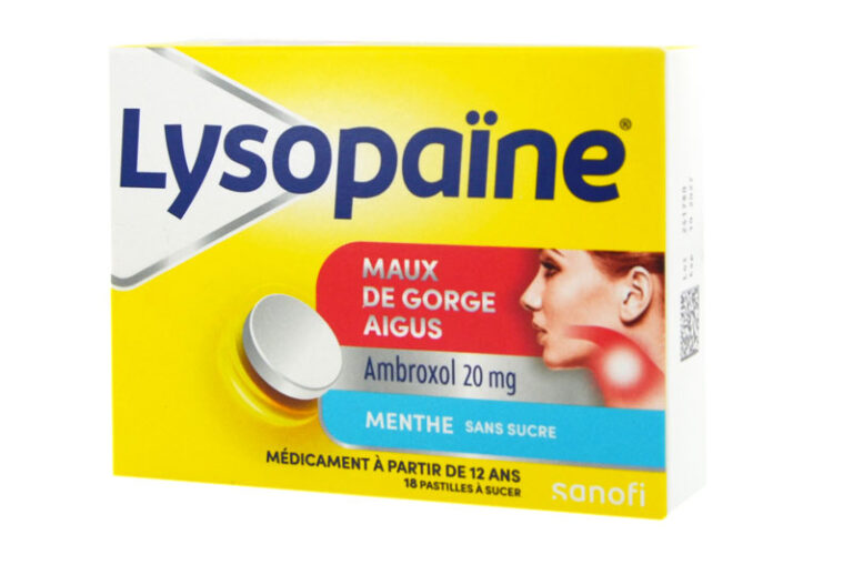 LYSOPAINE MAUX DE GORGE AIGUS Ambroxol Menthe SANS SUCRE 18 pastilles ...
